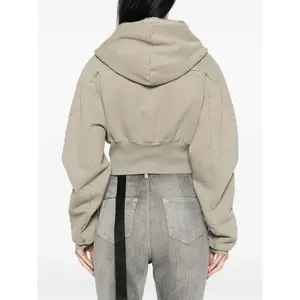 Rick Owens Cropped Zip-up Hoodie