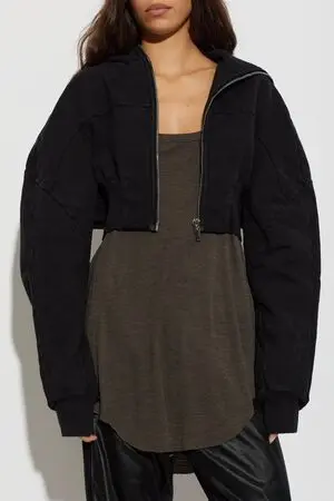 Rick Owens Cropped Zip-up Hoodie