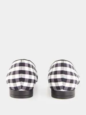 Manolo Blahnik Alexa Gingham Flat Pumps