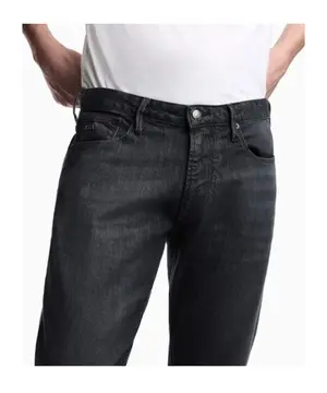 Emporio Armani Logo-plaque Faded Jeans