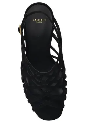 Balmain Cutout Wedge Heeled Sandals