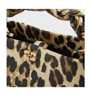 GANNI Leopard Print Handbag - Black
