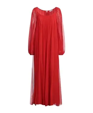 Chloé Long-sleeved Pleated Dress - Red