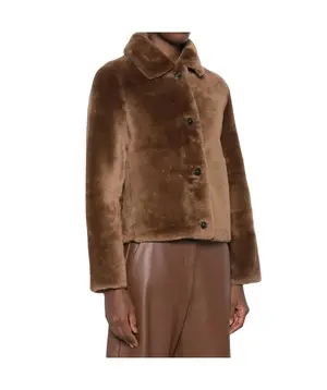 YVES SALOMON Button-fastening Shearling Jacket - Turron