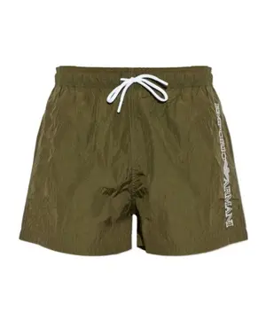 Emporio Armani Logo Patch Drawstring Swim Shorts - Green
