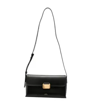 A.p.c. Small Simone Logo-print Leather Shoulder Bag - Black
