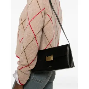 A.p.c. Small Simone Logo-print Leather Shoulder Bag - Black