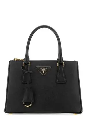 Prada Leather Mini Galleria Handbag - Black