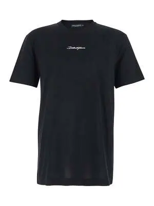 Dolce & Gabbana T-shirt 'g8rn8zg7p0cn0000' With Logo On The Front In Cotton For - Black