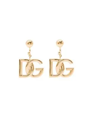 Dolce & Gabbana Gold Color Dg Logo Drop Earrings For - Multicolor