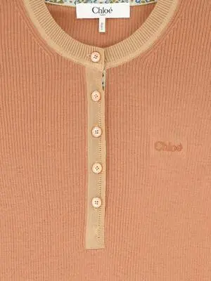 Chloé Ribbed Wool T-shirt - Multicolor