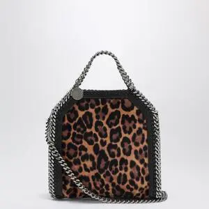 Stella McCartney Falabella Leopard-print Velvet Micro Tote Bag - Brown