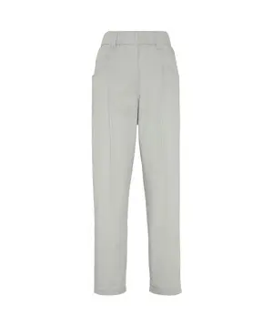 Brunello Cucinelli Straight-leg Cotton Trousers - Medium Gray