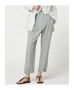 Brunello Cucinelli Straight-leg Cotton Trousers - Medium Gray