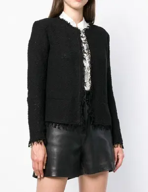 IRO PARIS Shavani Crewneck Fringed Jacket