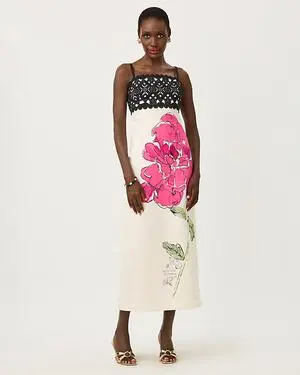 Lilly Pulitzer® Vena Stretch Maxi Dress In Fitted With Adjustable Straps - Coconut