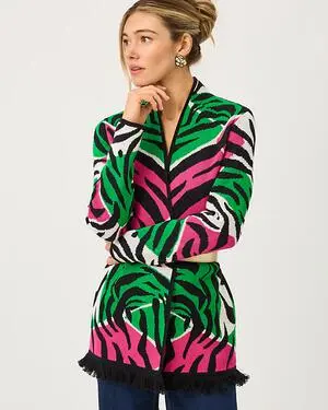 Lilly Pulitzer® Noble Jacquard Cardigan In Long Sleeves - Coconut