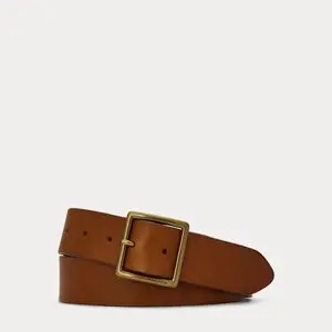 Ralph Lauren Burnished Vachetta Leather Belt - Brown