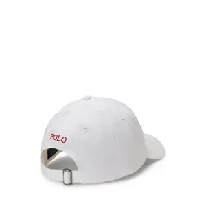 Ralph Lauren The Iconic Cotton Chino Ball Cap - White/red