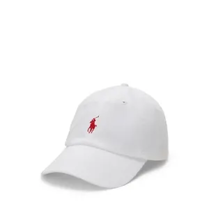 Ralph Lauren The Iconic Cotton Chino Ball Cap - White/red
