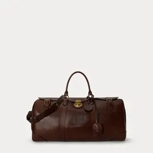 Ralph Lauren Heritage Lock Leather Large Duffel - Burnished Brown