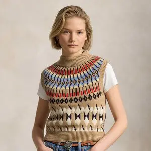 Ralph Lauren Geo-motif Wool-cashmere Mockneck