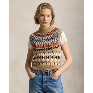 Ralph Lauren Geo-motif Wool-cashmere Mockneck