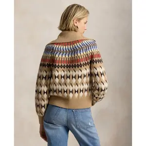 Ralph Lauren Geo-motif Wool-cashmere Cardigan
