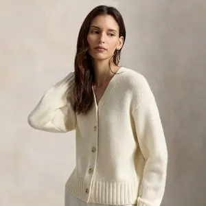 Ralph Lauren Cashmere V-neck Cardigan - Cream