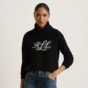 Ralph Lauren Logo Cashmere Turtleneck Sweater - Black