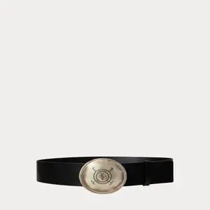Ralph Lauren Plaque-buckle Leather Belt - Black