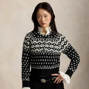 Ralph Lauren Fair Isle Wool-blend Cardigan - Black/cream