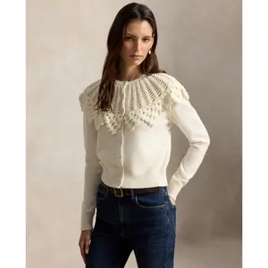 Ralph Lauren Crochet-yoke Wool-alpaca Cardigan