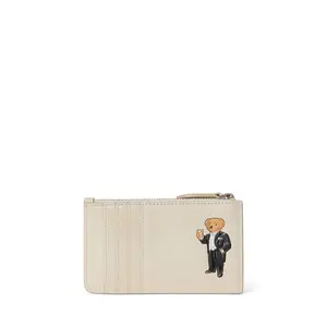 Ralph Lauren Polo Bear Leather Zip Card Case