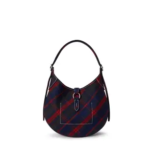 Ralph Lauren Polo Id Plaid Twill Small Shoulder Bag