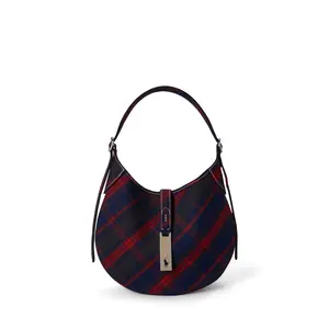 Ralph Lauren Polo Id Plaid Twill Small Shoulder Bag