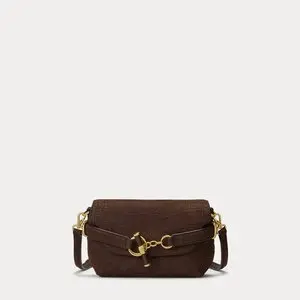 Ralph Lauren Croc-embossed Small Blaike Crossbody Bag - Chestnut Brown