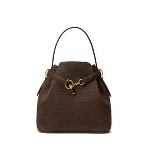 Ralph Lauren Embossed Nubuck Medium Blaike Bucket Bag