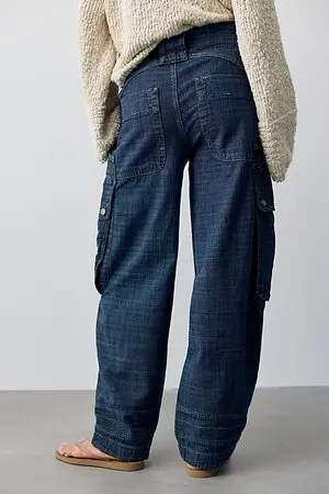 Free People We The Free Brentwood Textured Cargo Jeans