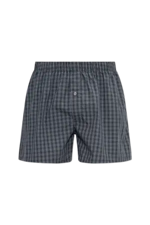 Hanro Cotton Checked Boxers - Grey