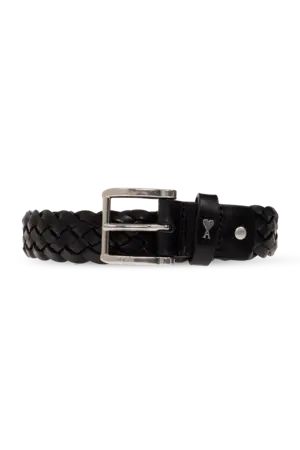 AMI Paris Leather Belt - Black