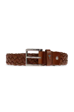 AMI Paris Leather Belt - Brown