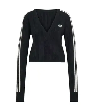 Adidas Originals Jennie Knitted Wrap Around Cardigan - Black