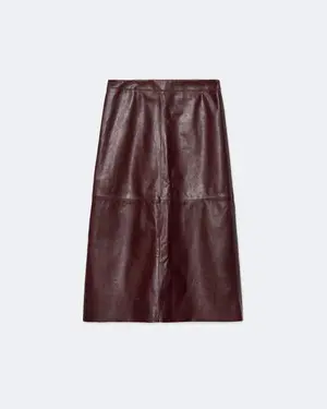 ALLSAINTS Olivia Leather Midi Skirt