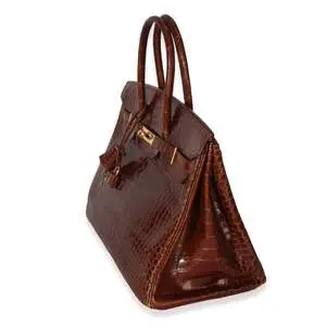 Hermès Miel Shiny Porosus Crocodile Birkin 35 Ghw