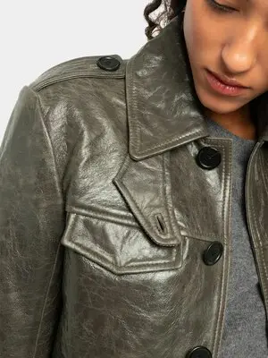 Zadig&Voltaire Veram Jacket Leather - Medium Grey