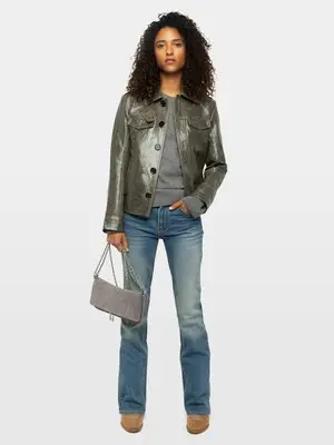 Zadig&Voltaire Veram Jacket Leather - Medium Grey