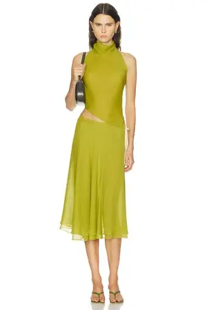 TAE PARK Sheer Kite Top - Chartreuse