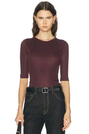 AGOLDE Agolde Saige Tee In Burgundy