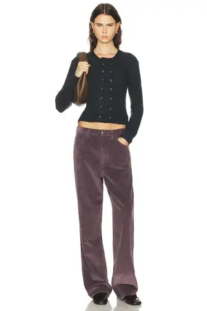 R13 Double Breasted Cardigan - Dark Charcoal Grey